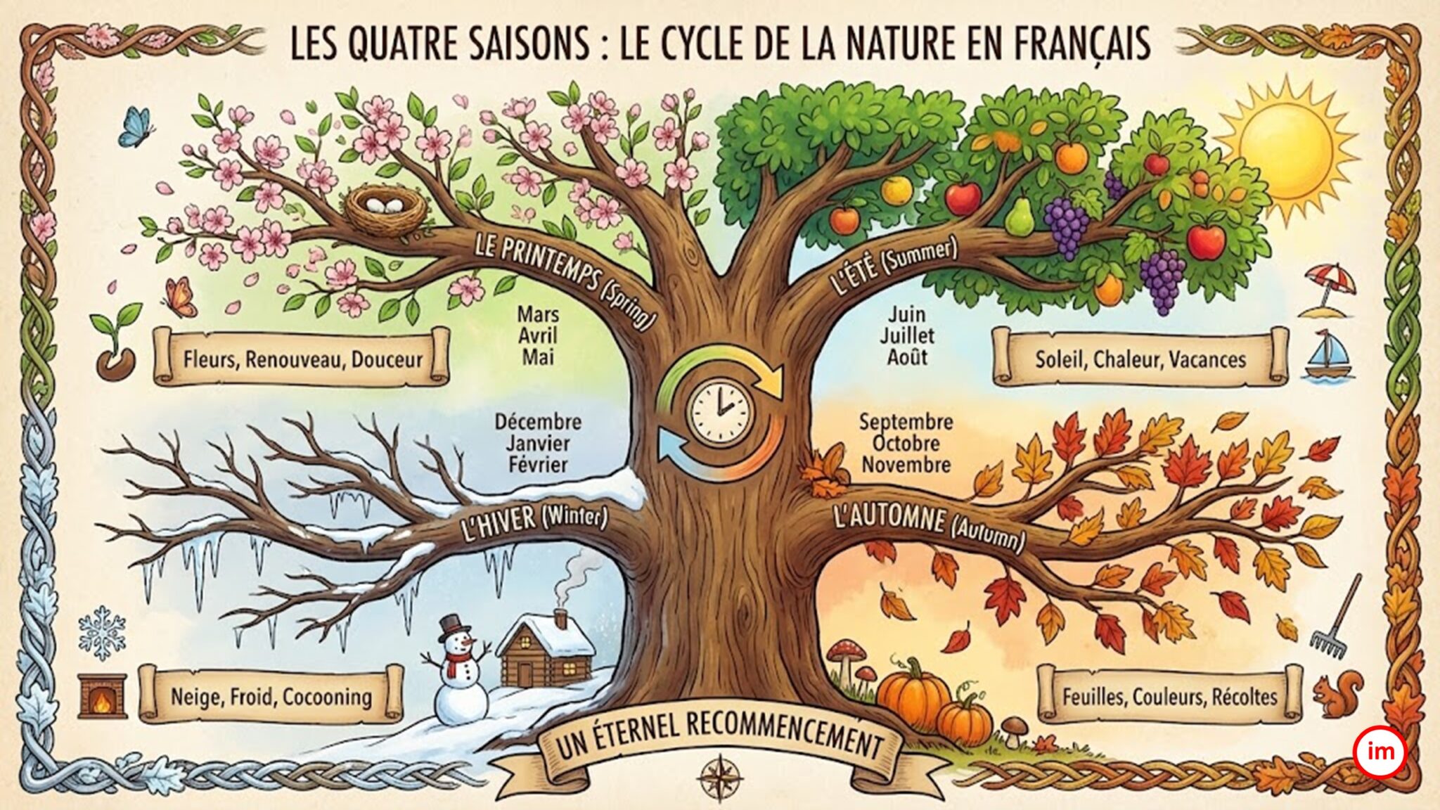 Les quatre saisons en français - imagiers.net